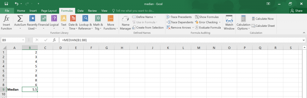 How To Calculate Median In Excel 