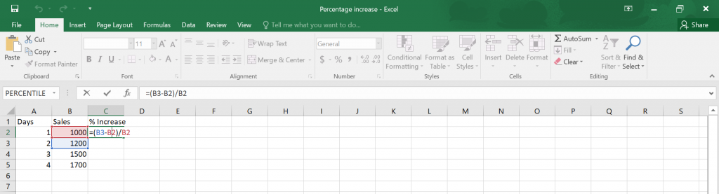 How To Calculate Percentage Increase In Excel 