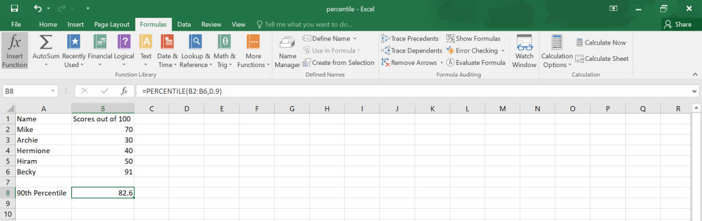 How To Calculate Percentile In Excel 