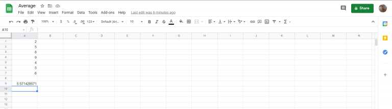 How To Calculate Average In Google Sheets 