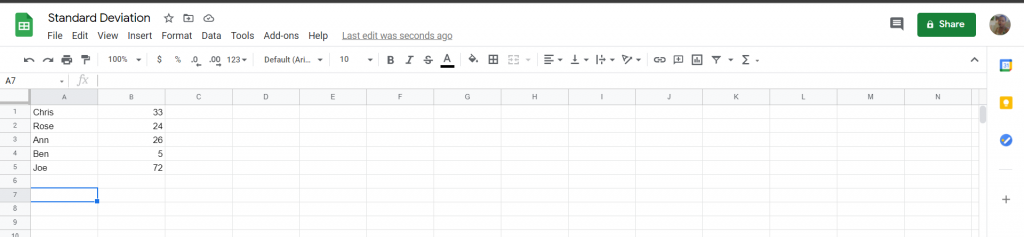How To Calculate Standard Deviation In Google Sheets 